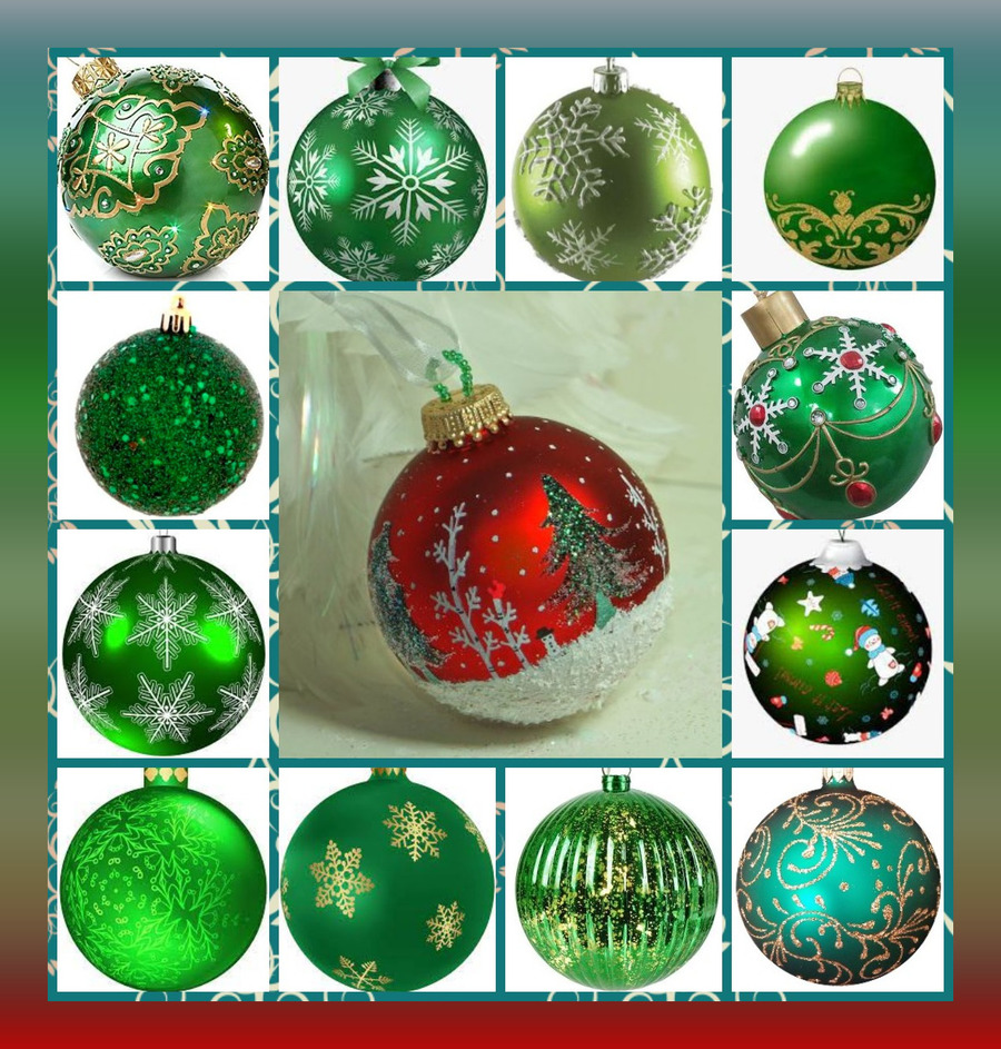 Пазл «Зелёные новогодние шары» из 552 элементов | Собрать онлайн пазл ...