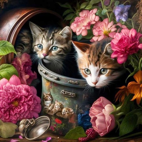 Пазл «Котята» из 100 элементов | Собрать онлайн пазл №276033