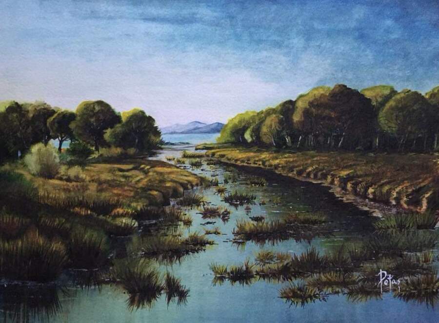 Пазл «Пейзаж с речкой» из 165 элементов | Собрать онлайн пазл №280466