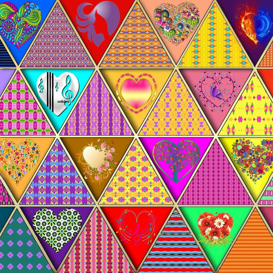 Пазл «Сердечный орнамент» из 625 элементов | Собрать онлайн пазл №280588