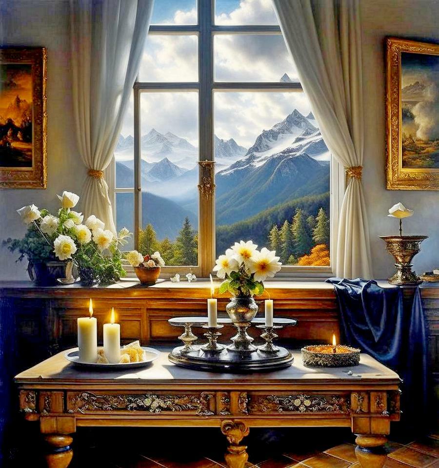 Пазл «Вечер в горах» из 240 элементов | Собрать онлайн пазл №285312