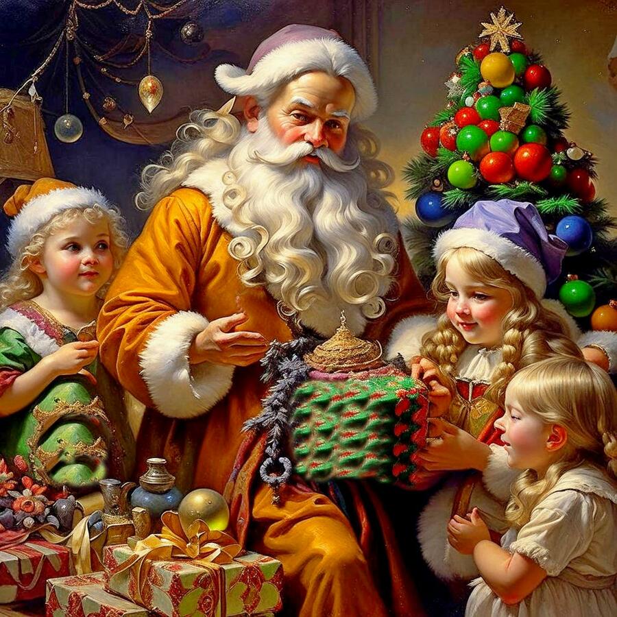 Пазл «Святой Николай и дети» из 625 элементов | Собрать онлайн пазл №289869