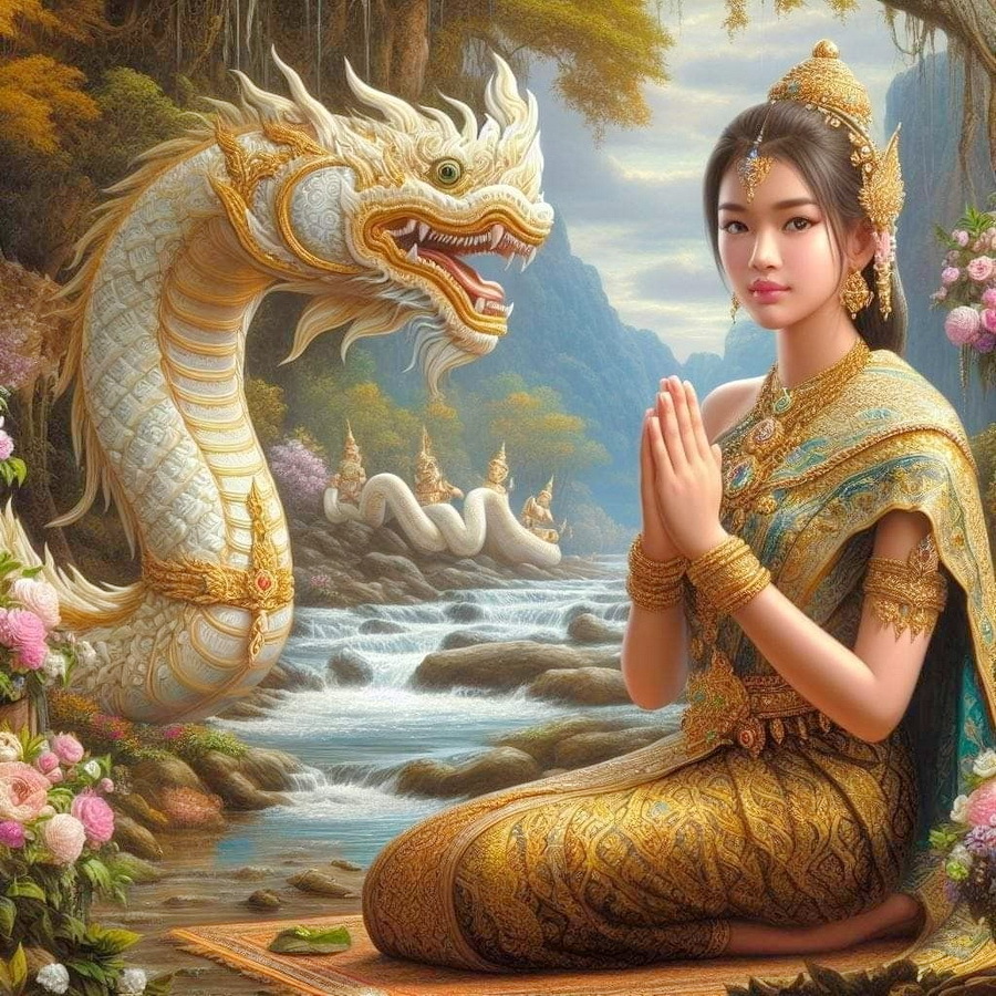 Пазл «Девушка и дракон» из 225 элементов | Собрать онлайн пазл №297908