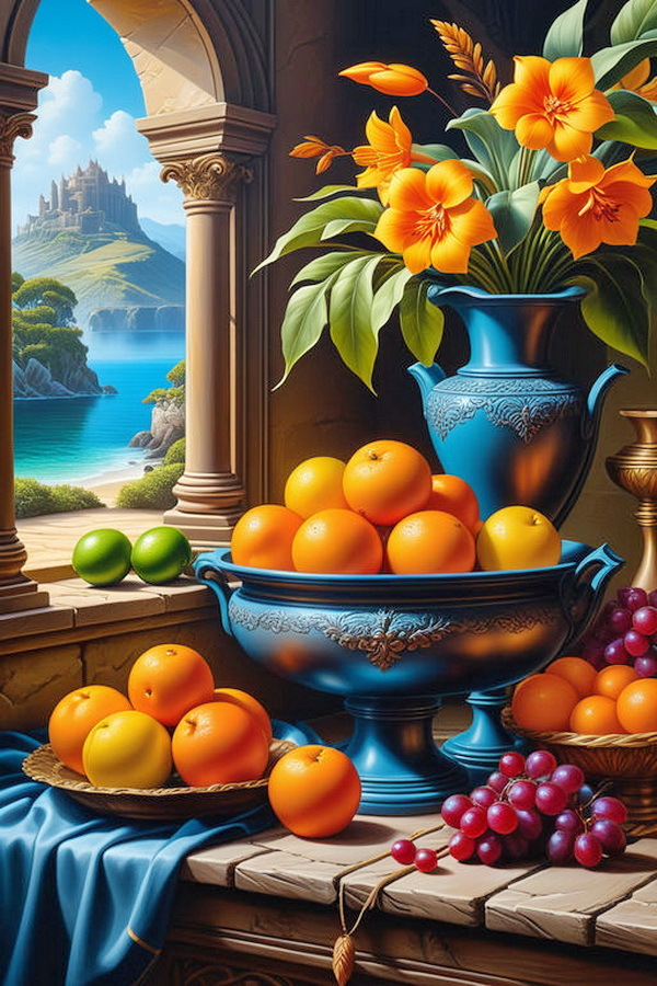 Пазл «Фруктовый натюрморт» из 150 элементов | Собрать онлайн пазл №297912