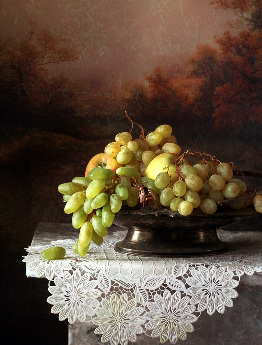 Пазл «Натюрморт с виноградом» из 475 элементов | Собрать онлайн пазл ...