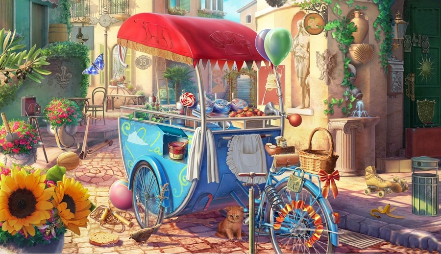 Пазл «Тележка мороженщика» из 390 элементов | Собрать онлайн пазл №309504