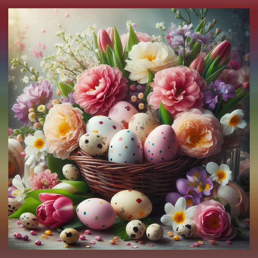 Пазл «Пасхальная корзина» из 225 элементов | Собрать онлайн пазл №328170